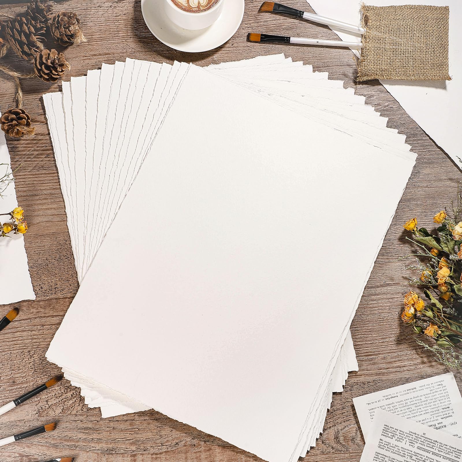 Snapklik.com : 25 Sheets Watercolor Paper 300gsm 12 X 16inch Deckled ...