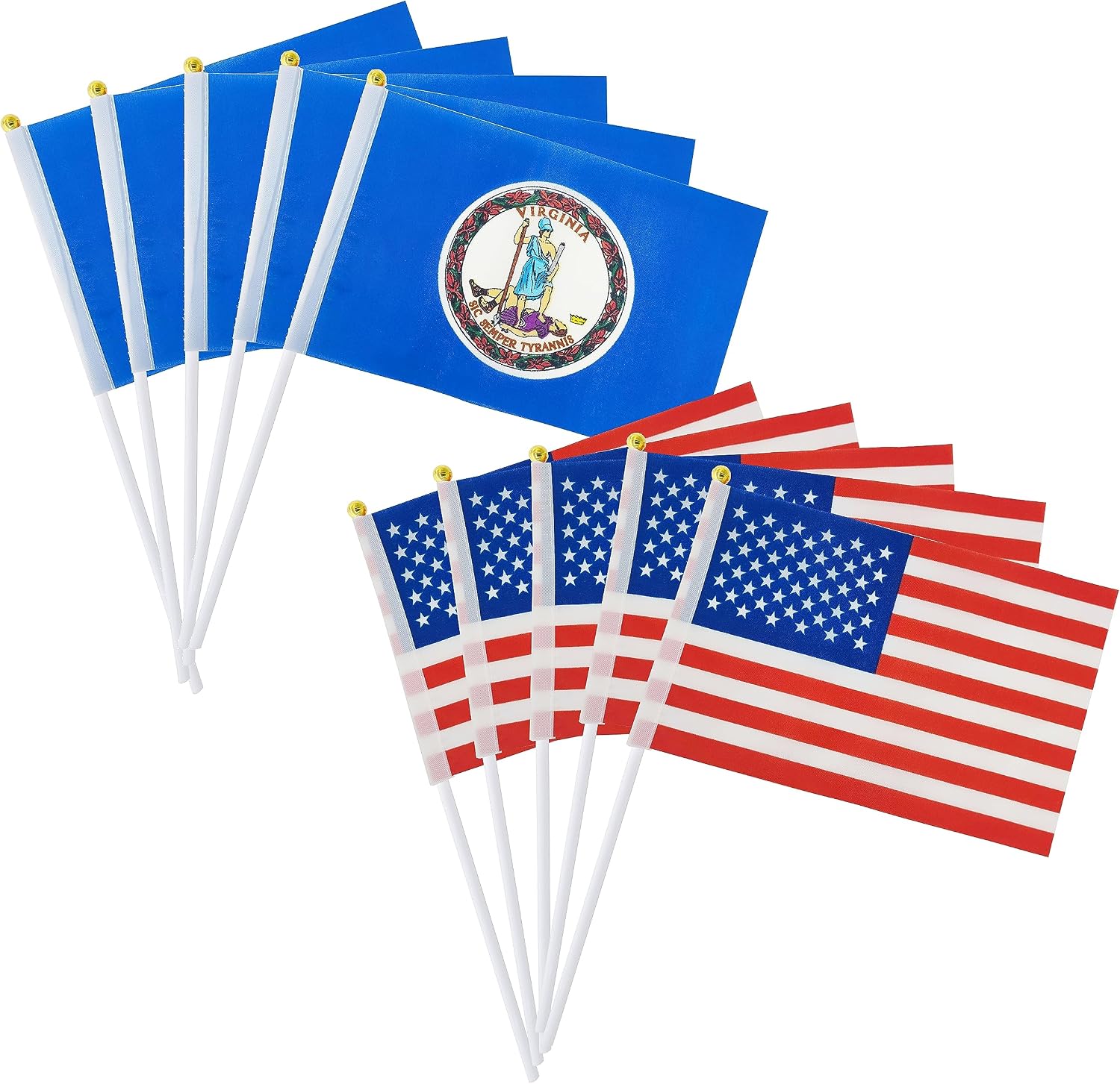 Amazon.com: 50 Pack American And 50 Pack Virginia State Flag,Hand Held ...