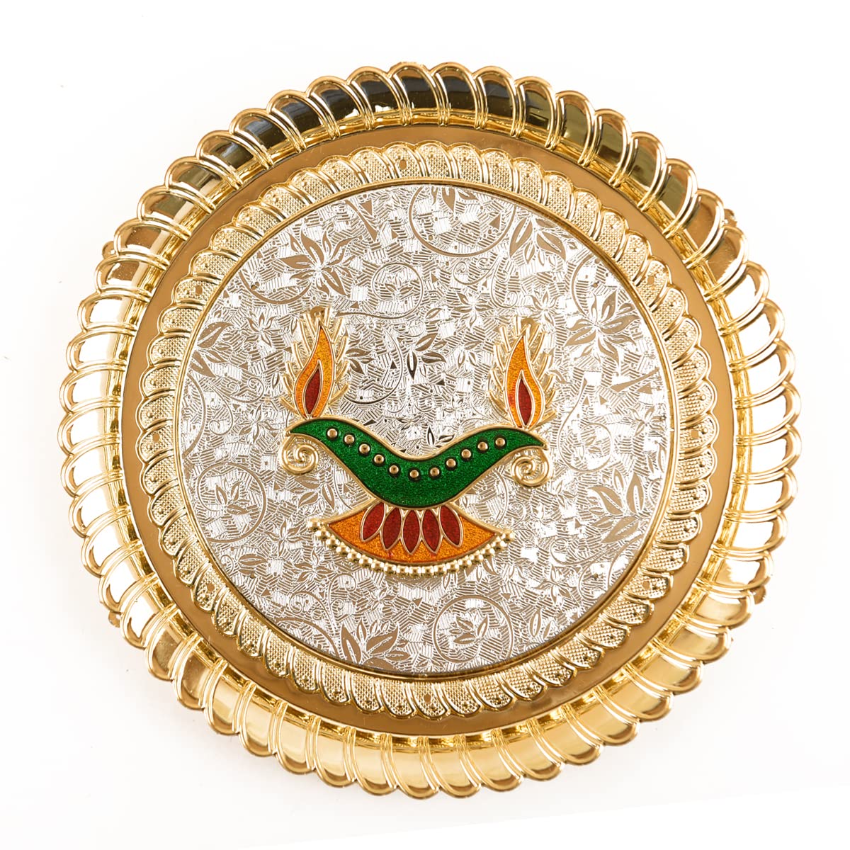 Buy Puja Plate Pooja Thali 8 Inch Arti Thali Set Traditional Designed ...