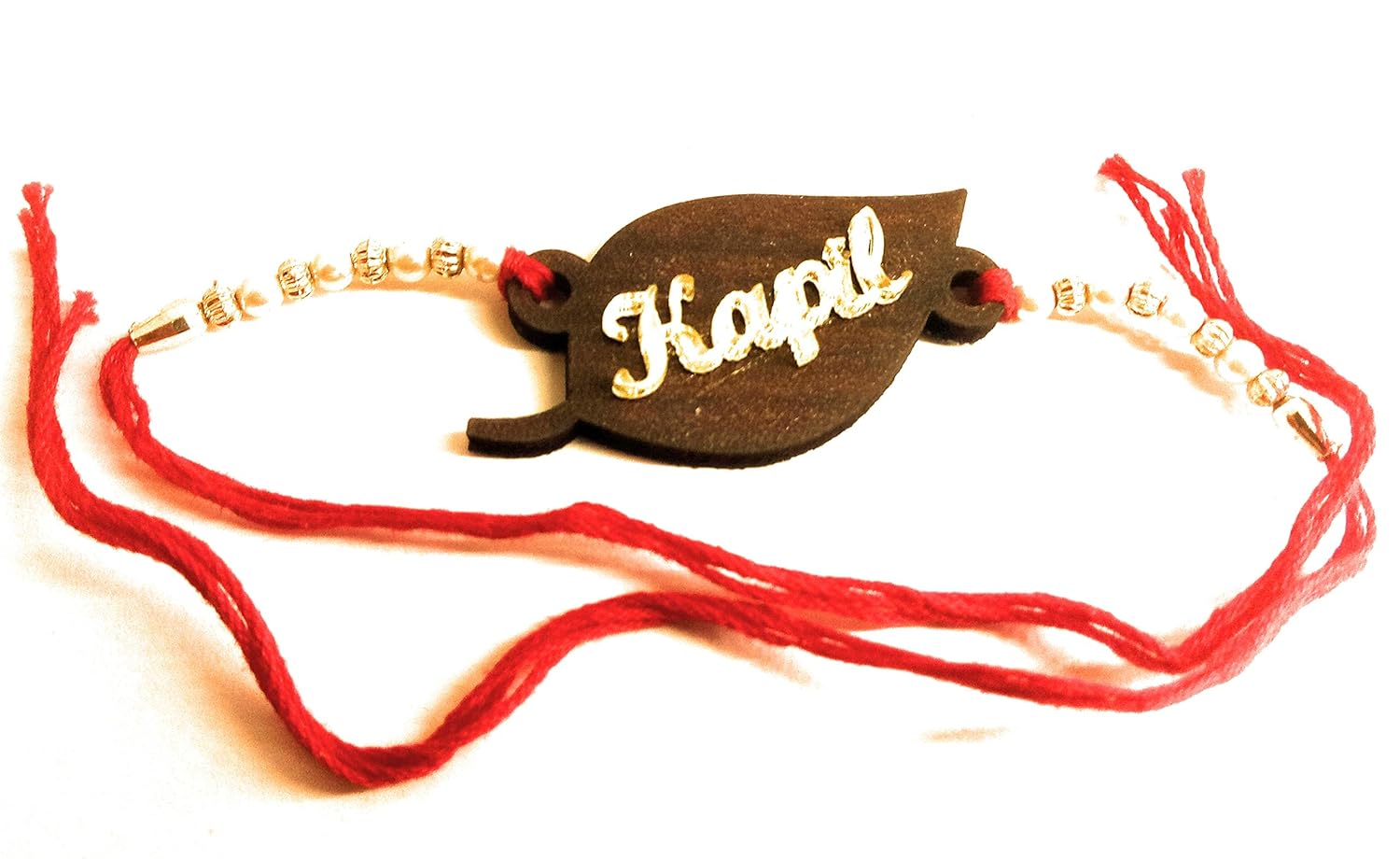 Express laser Personalised Name Rakhi on Golden Mirror Acrylic and ...