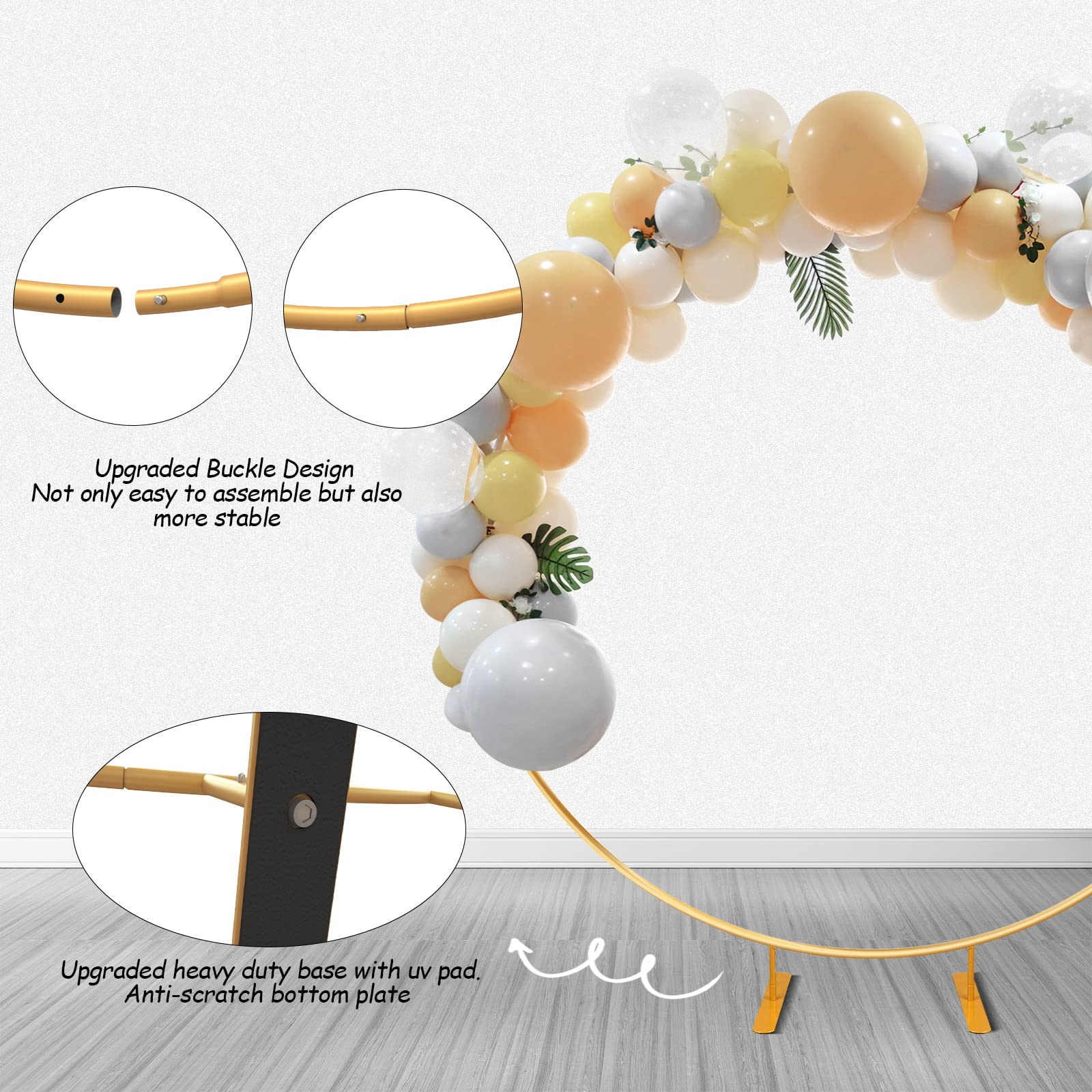 Gold Aluminum Round Backdrop Stand, 6.6FT Circle Balloon Backdrop Stand ...