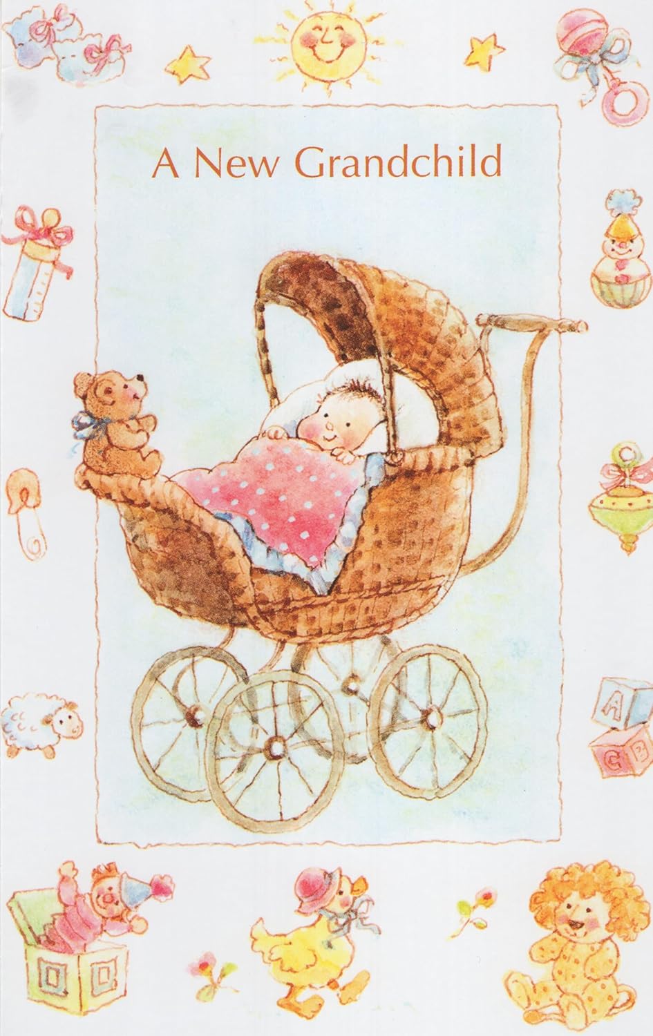 Amazon.com : Cute Baby in Basket Adorable Sun Stars Rattle Toys Teddy ...