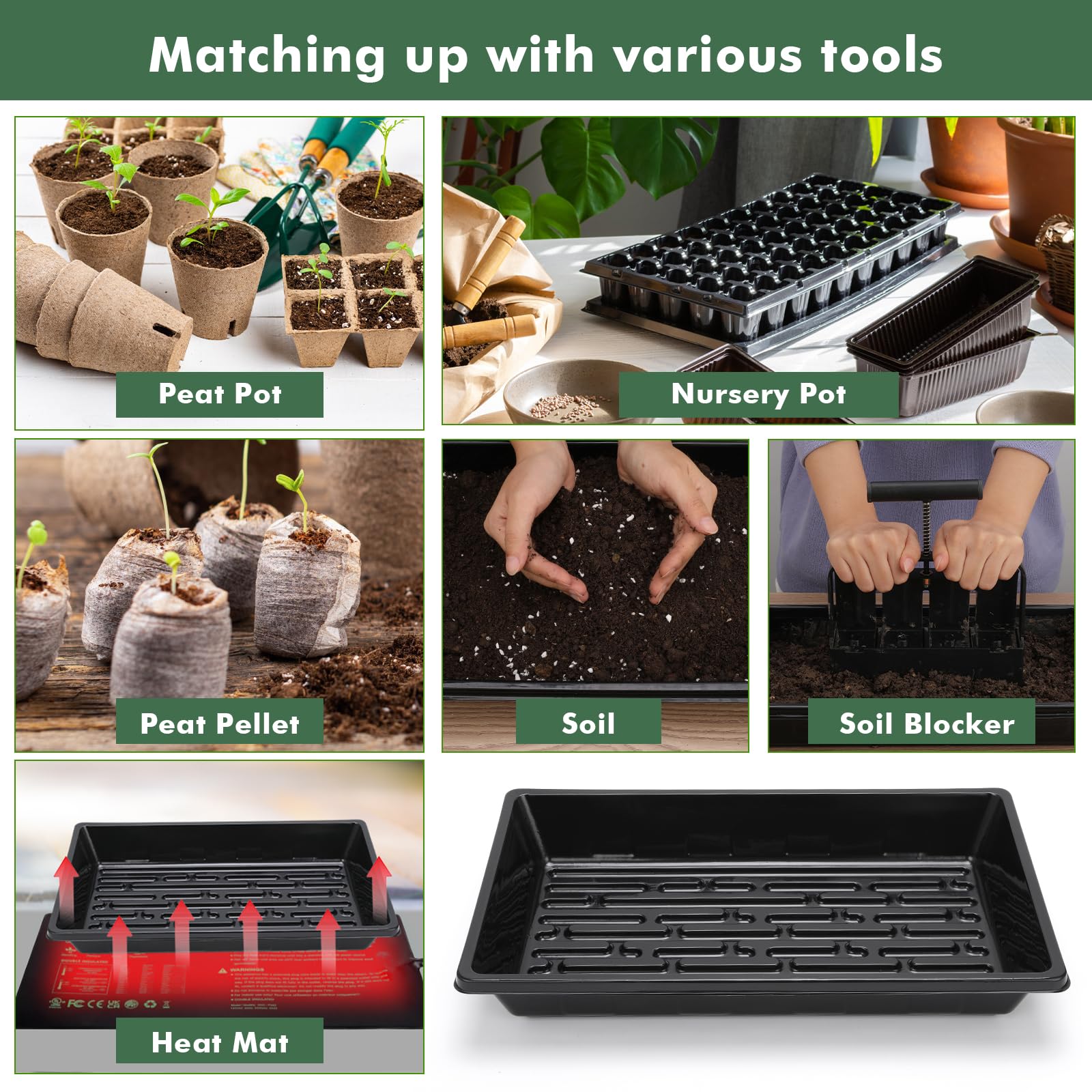 Snapklik.com : Upgraded 5 Pack 1017 Plant Growing Trays Seed Starting ...