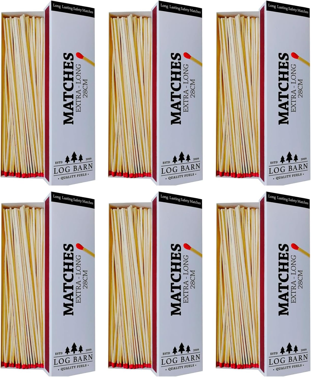 Log Barn 28cm Extra-long Safety Matches, 6 Boxes (90 Matches Per Box ...