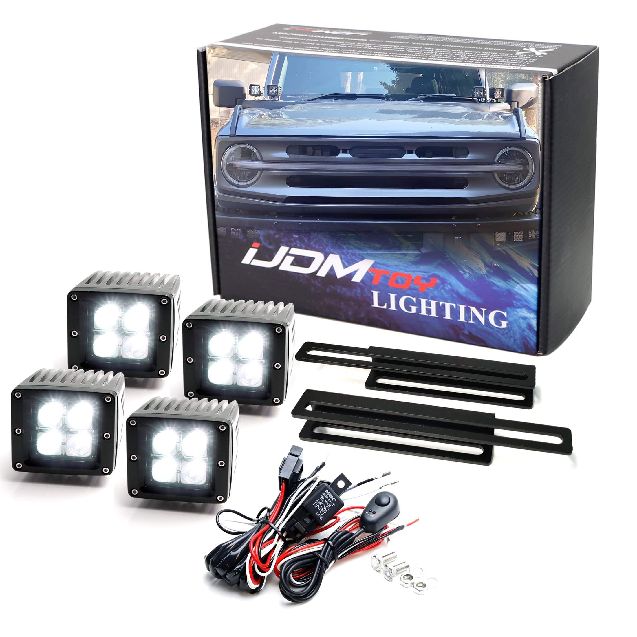 Amazon.com: iJDMTOY Dual High Power 3-Inch LED Pods A-Pillar/Windshield ...