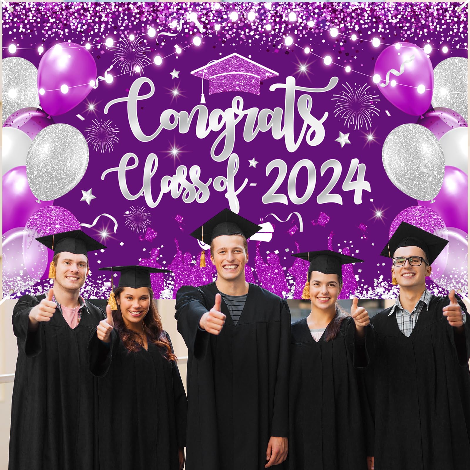 Purple Graduation 2017 Banner Purple Graduation Hi Res Stock