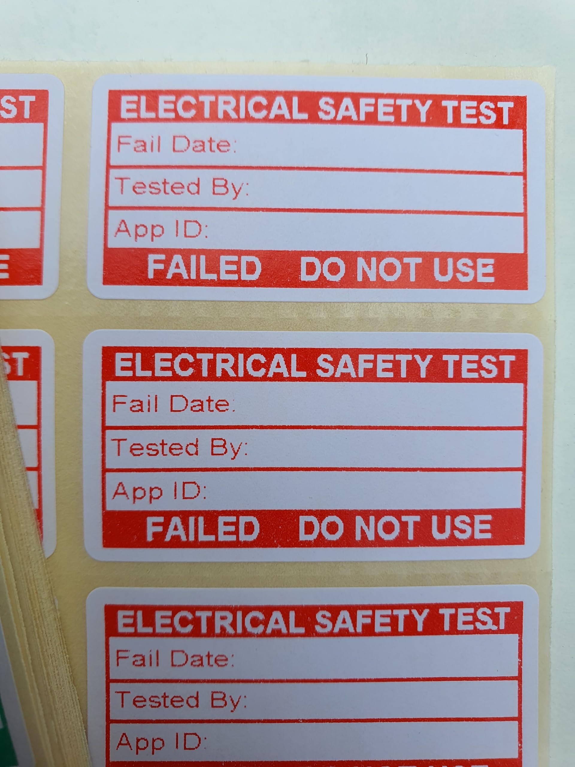 PAT Testing Stickers. 600 Pass / 60 Fail. Portable Appliance Test ...