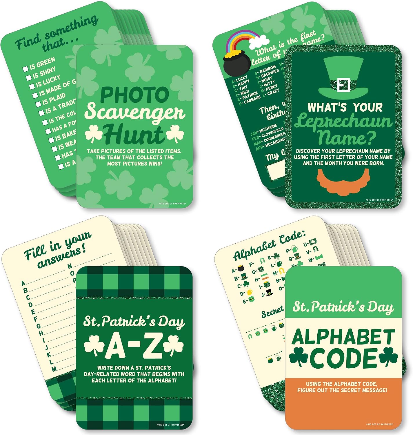 Amazon.com: Big Dot of Happiness St. Patrick’s Day - 4 Saint Paddy’s ...