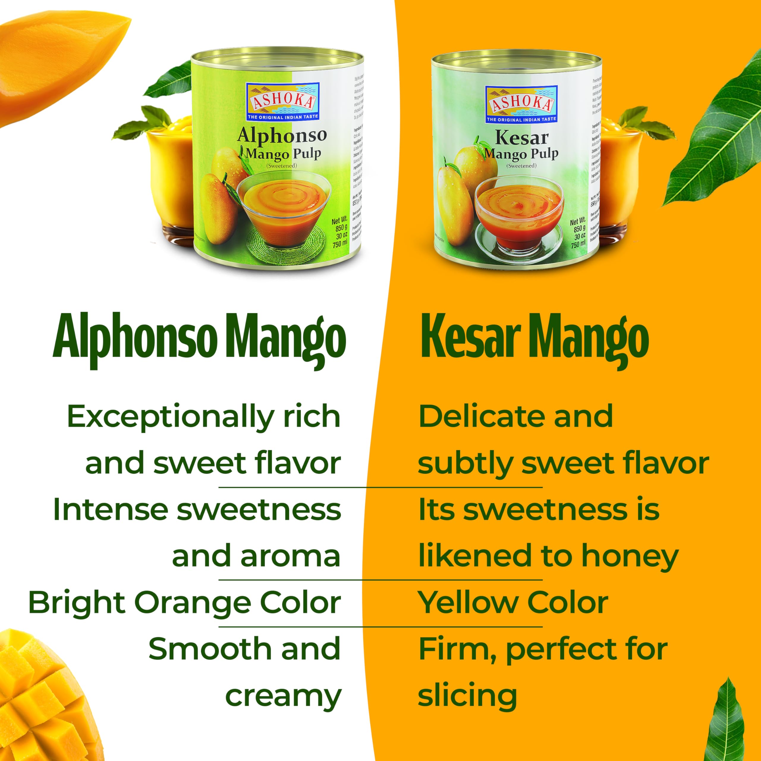 Snapklik.com : Ashoka Premium Mango Puree, Sweetened Kesar Mango Pulp ...