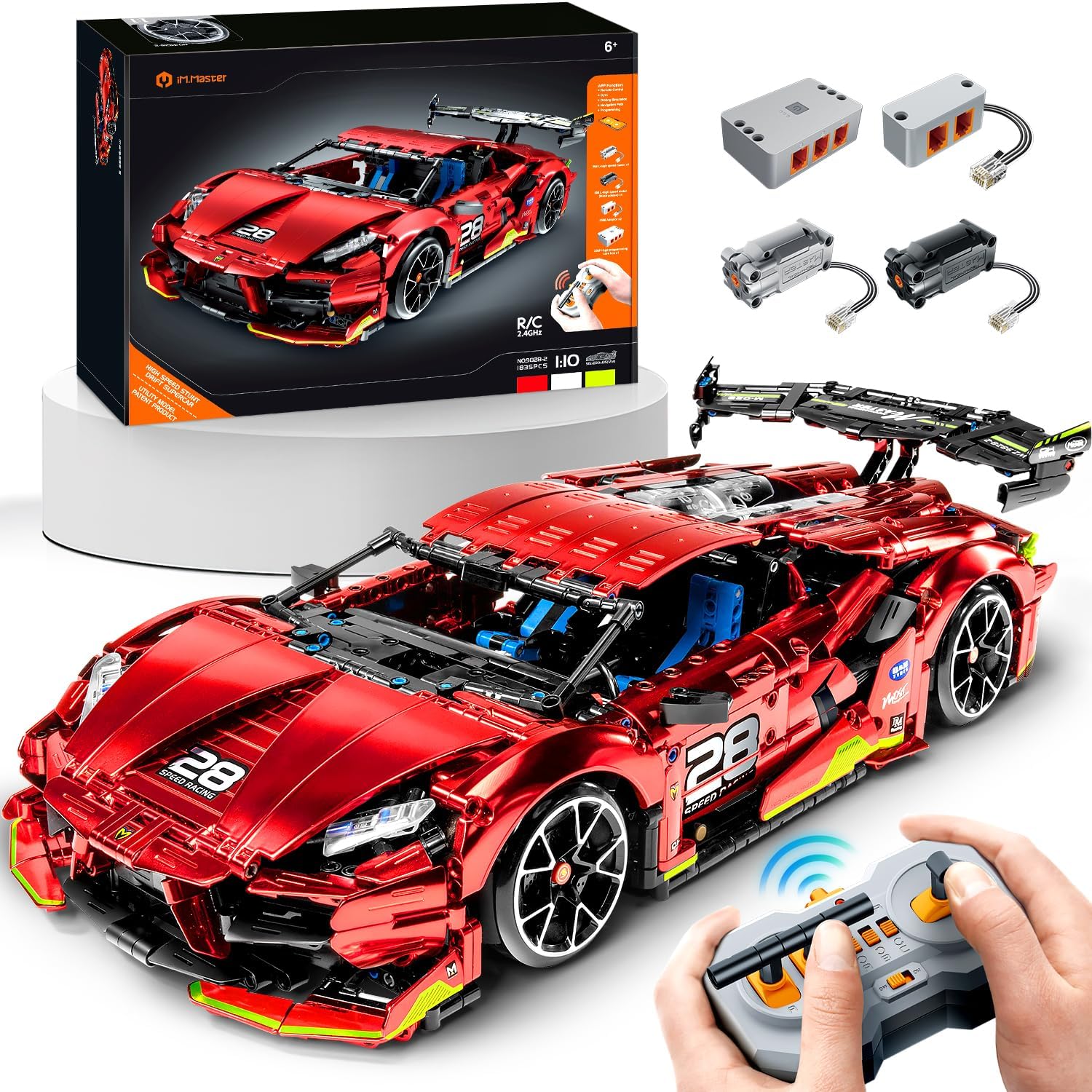 Amazon.com: BAV Plated Sports Car Building Sets with Electric Chassis Lifting, Colletible ...