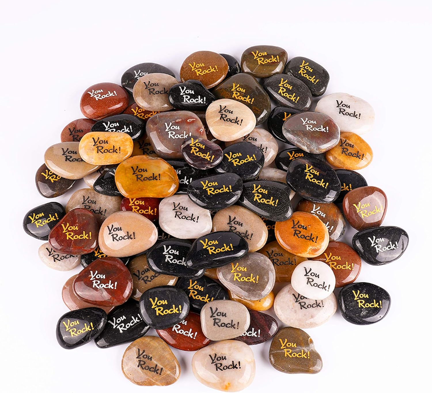 Amazon.com: ROCKIMPACT 100PCS You Rock Engraved Rocks Inspirational ...