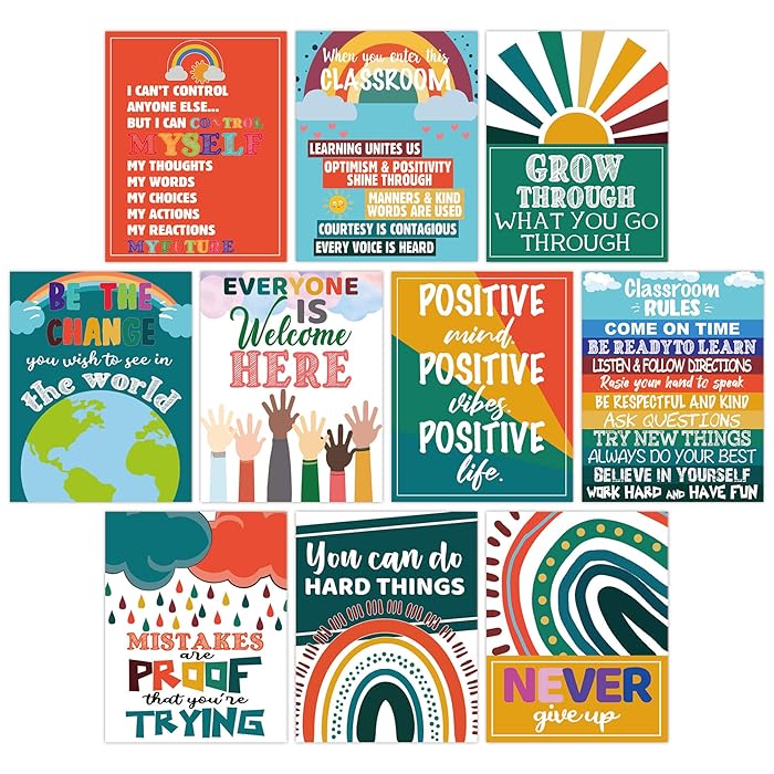 Buy 10 Classroom Decorations, Motivational Posters for Classroom ...