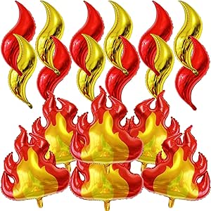 Amazon.com: 18 Red Fire Balloons - Large Nylon Fire Shape Balloons for ...
