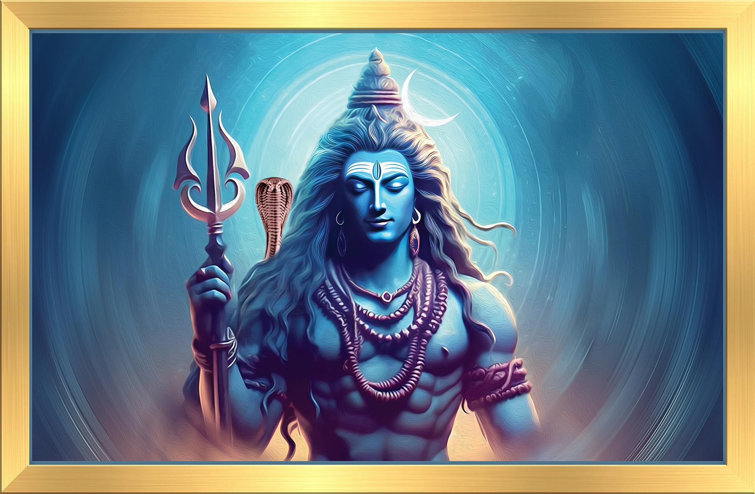 Anaadi Lord Shiv Ji | Mahadev Wall Painting With Frame | Photo Frame ...