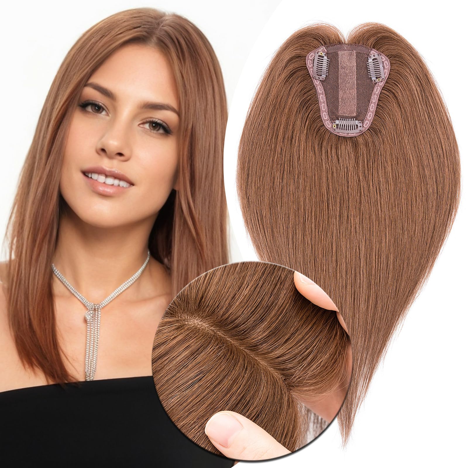 Amazon.com : MY-LADY Human Hair Toppers for Women Real Human Hair for ...