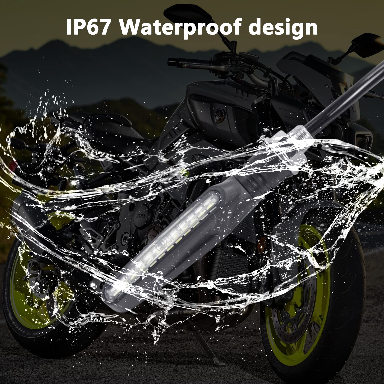Snapklik.com : Motorcycle Turn Signal Lights, 4Pcs Front Rear Indicator ...