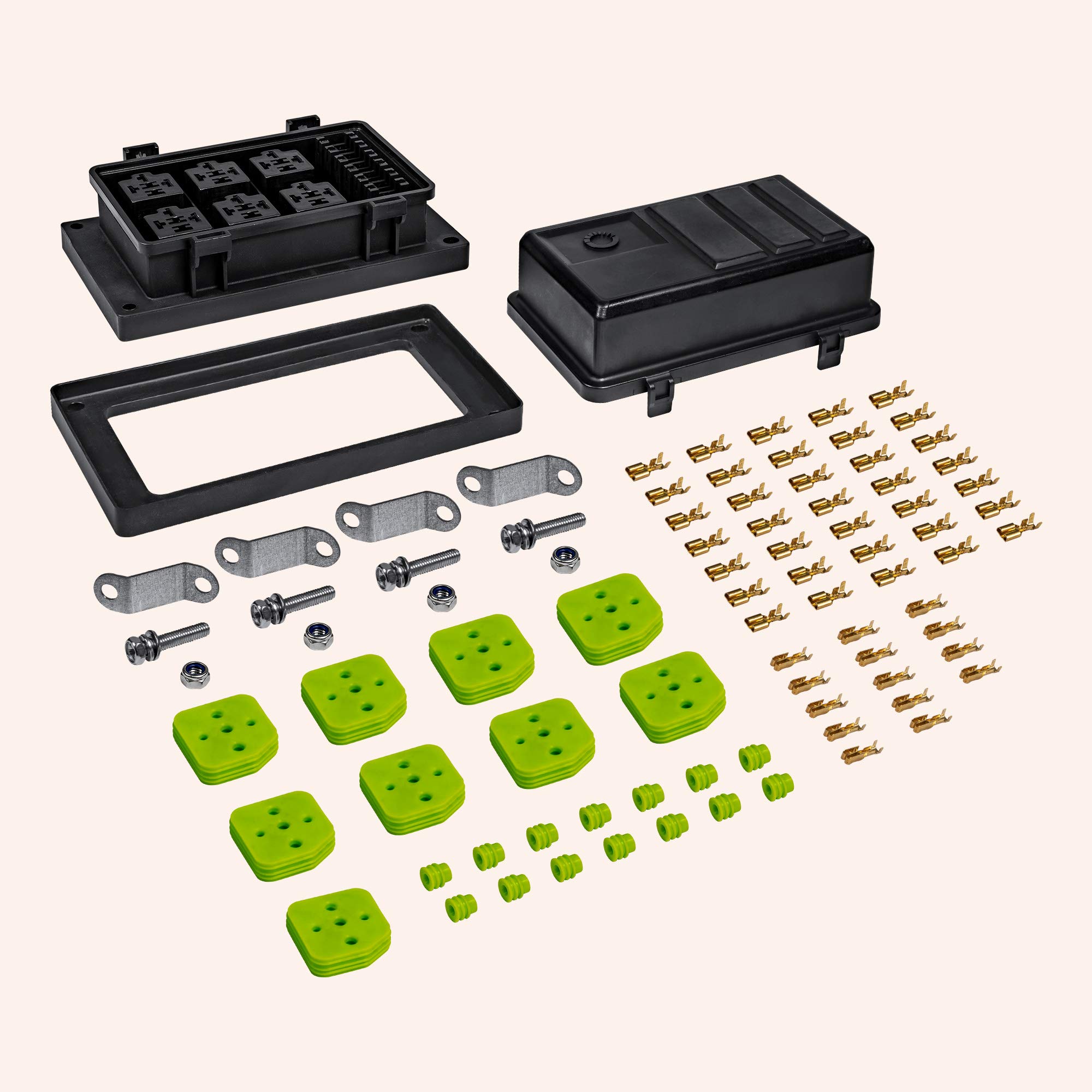 12V Auto Waterproof Fuse Relay Box Block [6 Bosch Style Relay Holder ...