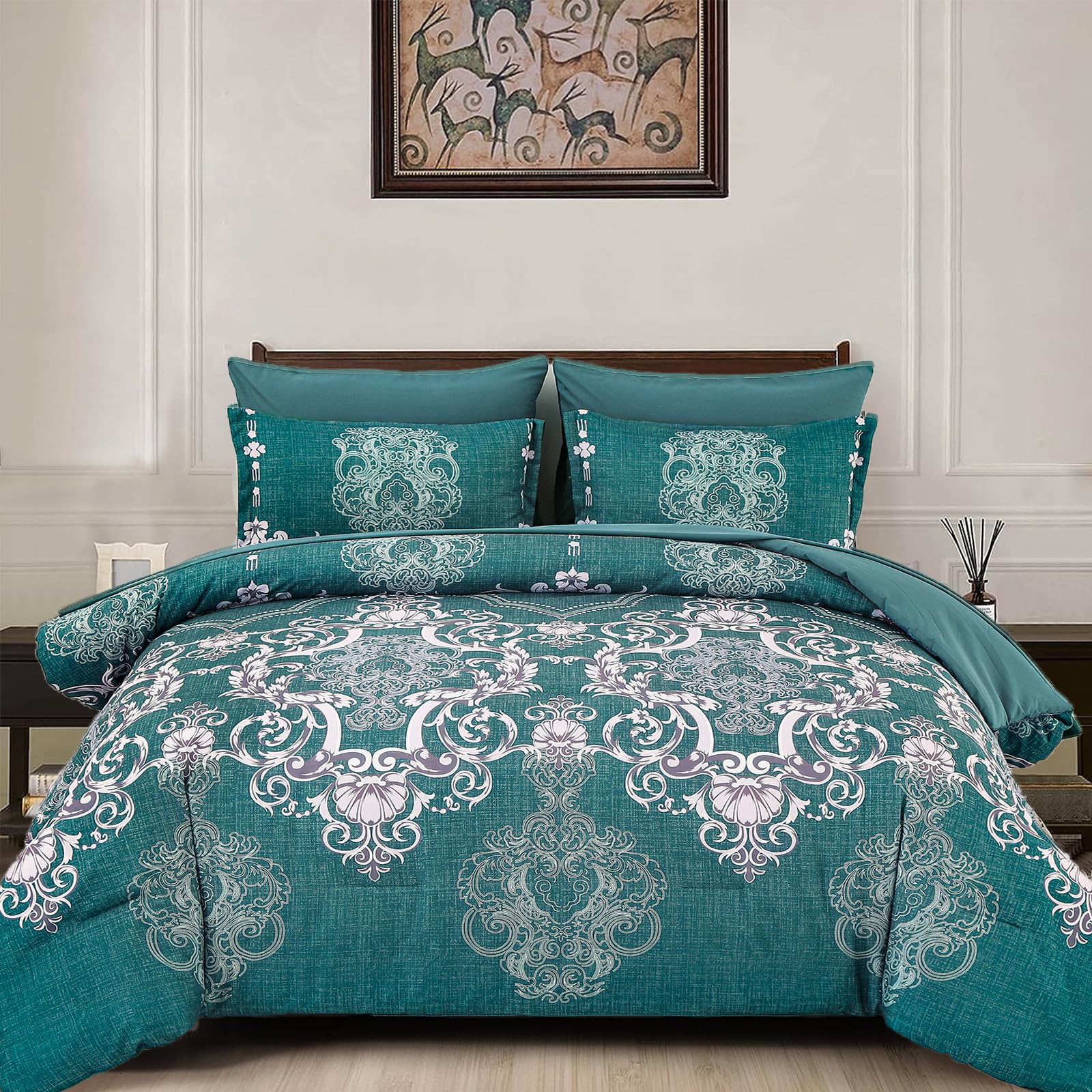 Amazon.com: Mybedsoul King Size comforter set, 7 Pieces Boho Bed in a ...