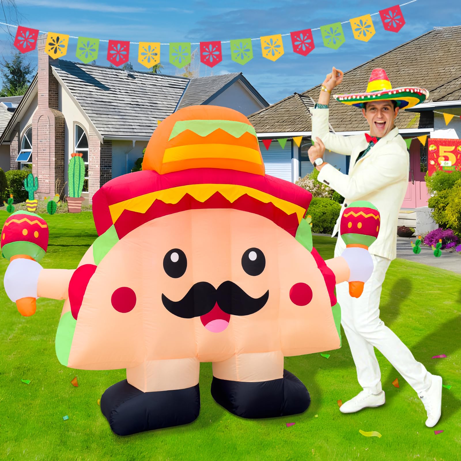 Snapklik.com : AerWo 6.6FT Cinco De Mayo Inflatables Taco Mexican Party ...