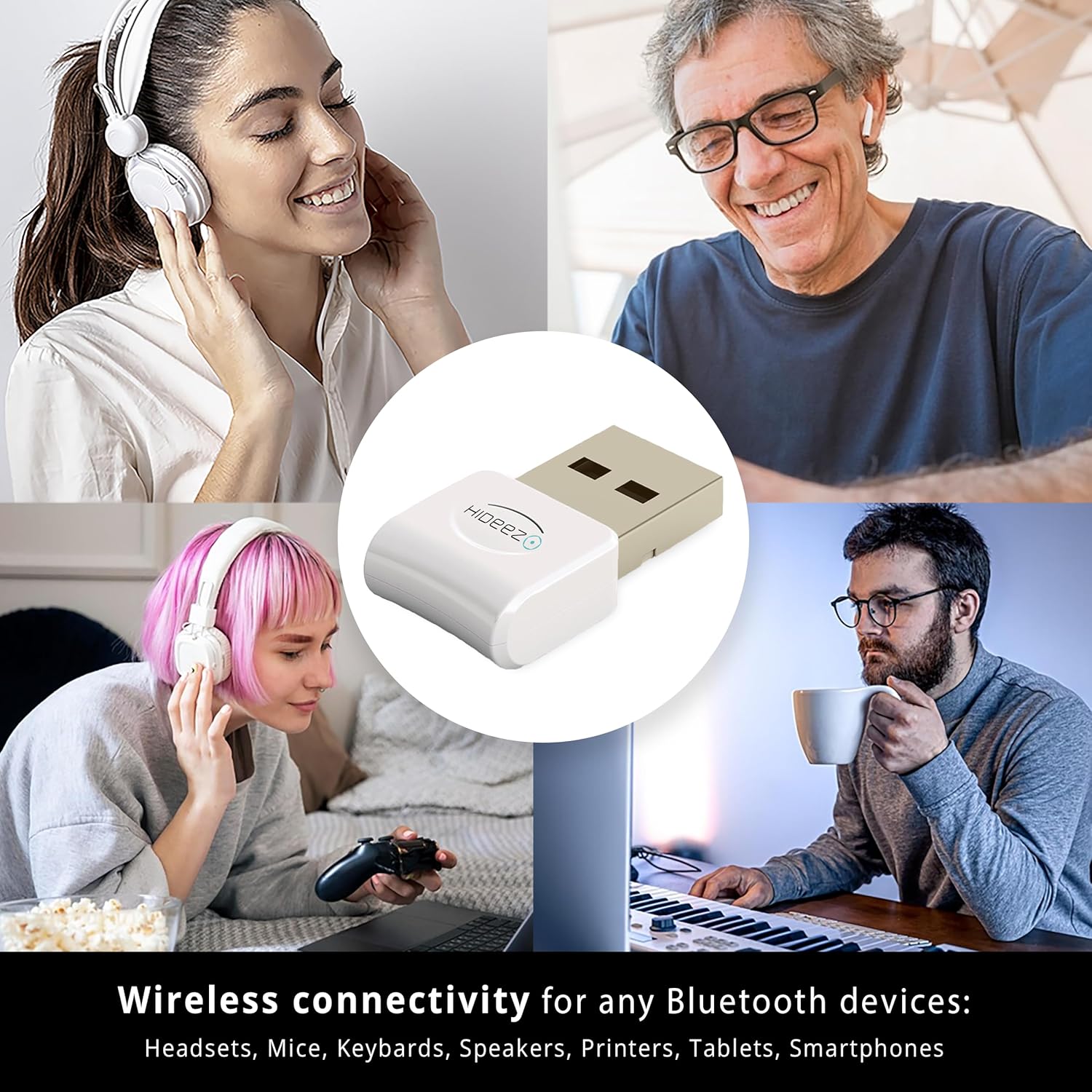 Hideez Adaptador USB Bluetooth 4.0 para PC, macOS, Linux, ChromeOS, Raspberry Pi – Baja energía ...