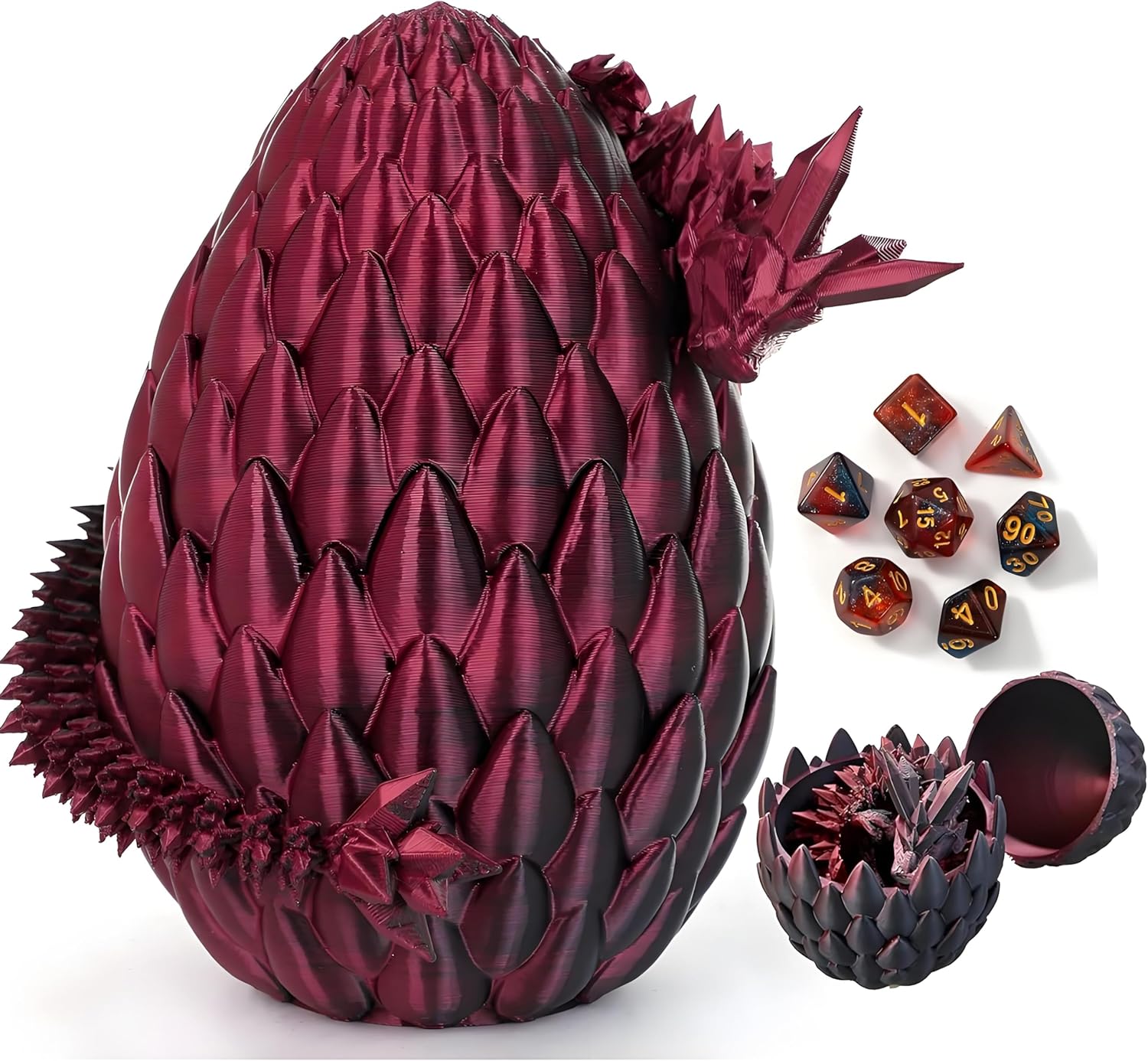 Amazon.com: DND Dice Set, 7pcs Polyhedral Dice with 3D Dragon Egg Shell ...