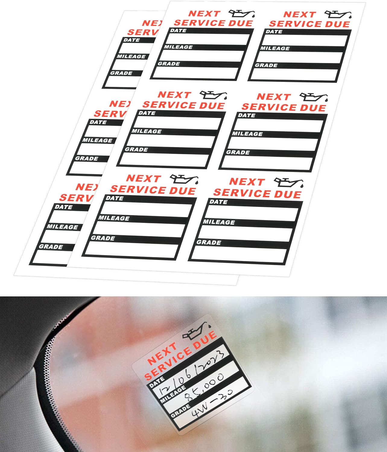 Amazon.com: bylikeho 120pcs Oil Change Stickers, Car Accessories with ...