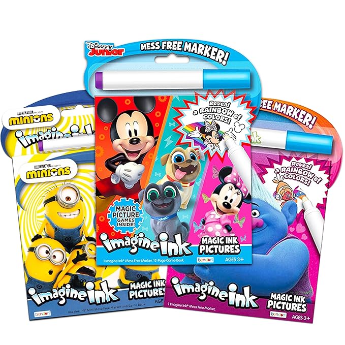 Imagine Ink No Mess Coloring Book Super Set ~ Bundle Includes 3 No Mess ...