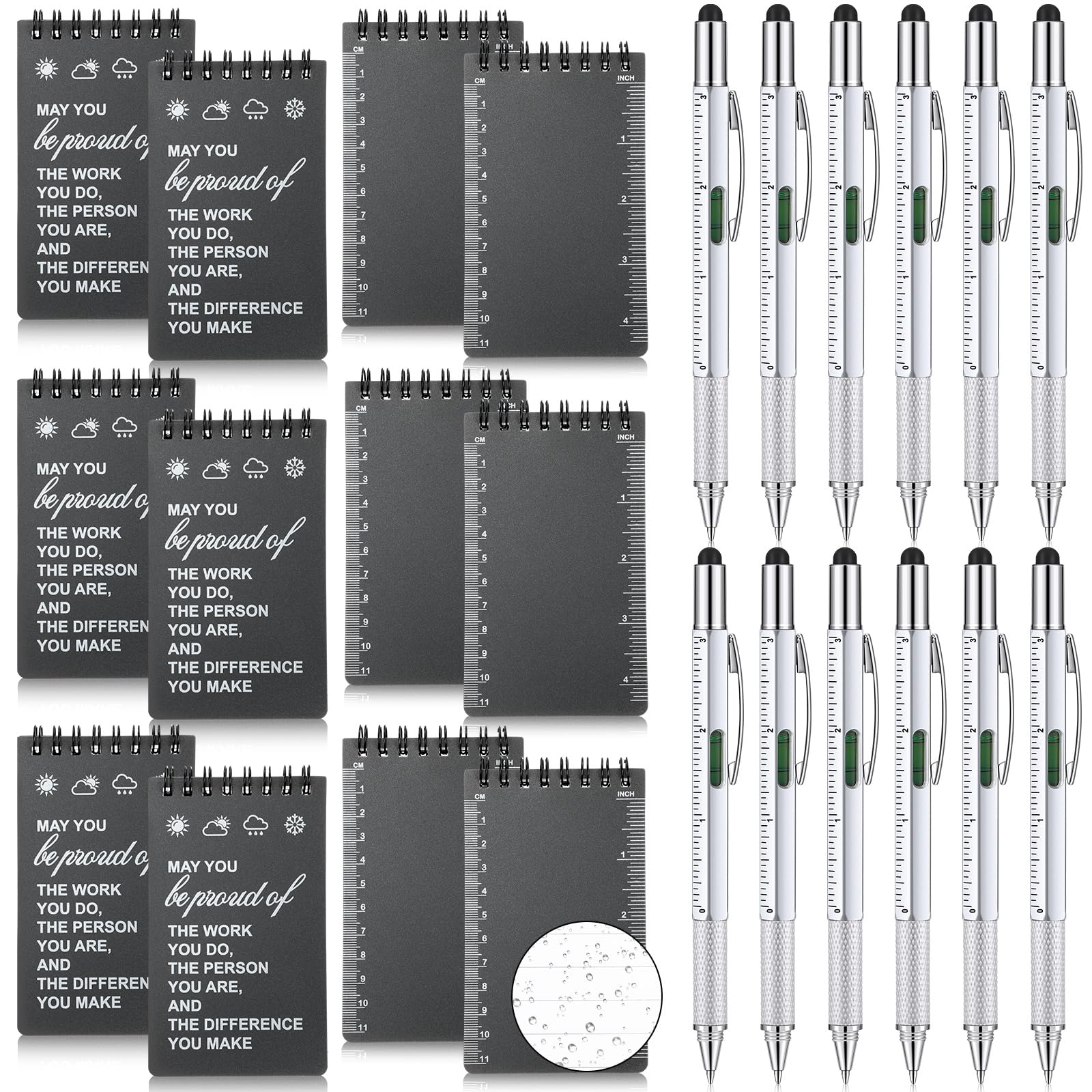 Amazon.com : Gueevin 24 Pcs Waterproof Notebook with Multitool Pen Set ...