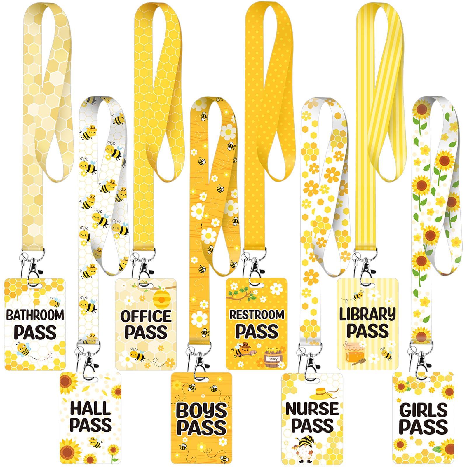 Amazon.com: 8 Sets Hall Lanyards Passes Classrooms Passes Set ...
