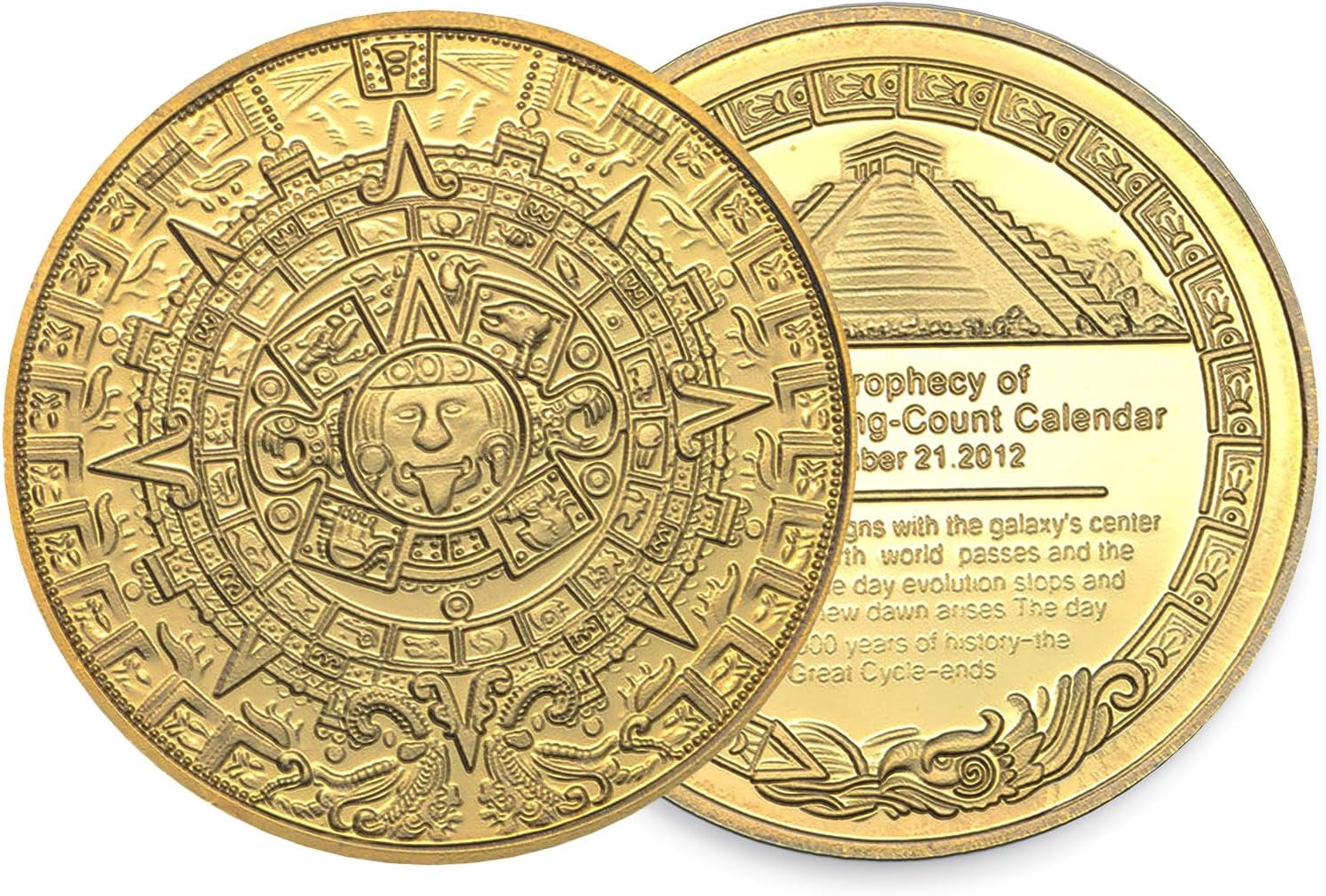 Amazon.com: Mayan Calendar Prophecy Coin – 1.57" Challenge Coin, Aztec ...