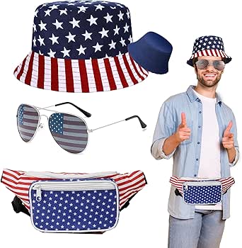 Amazon.com: kedaijin 3Pcs 4th of July Accessories with American Flag ...