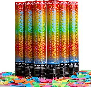 Amazon.com: TKE OMNI 12 Inch Multicolor Biodegradable Confetti Cannons (6 Pack) - Air Powered ...