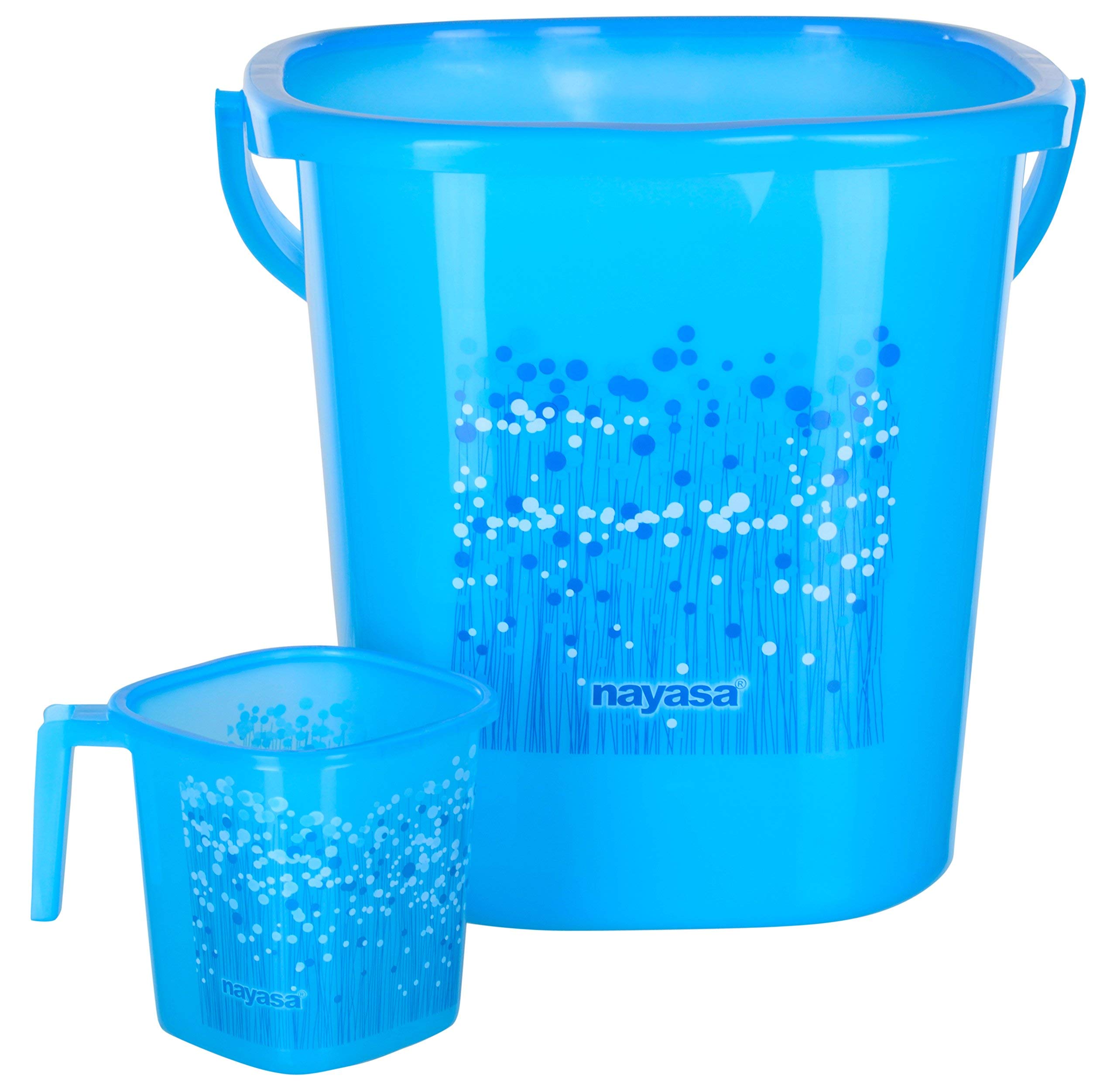 Nayasa Superplast Plastic Square Ring Bucket 20 Funk 18 Litre and Mug 1 ...