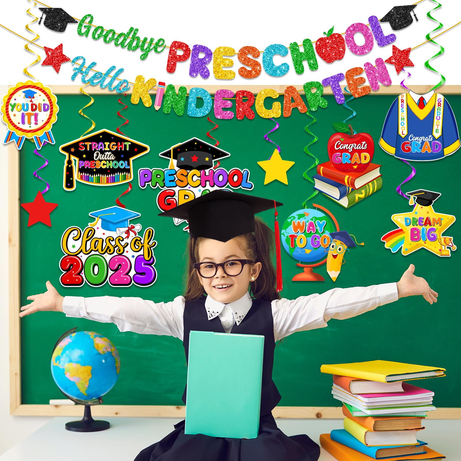 Kindergarten Graduation Decorations HOWAF Preschool Graduation Banner ...