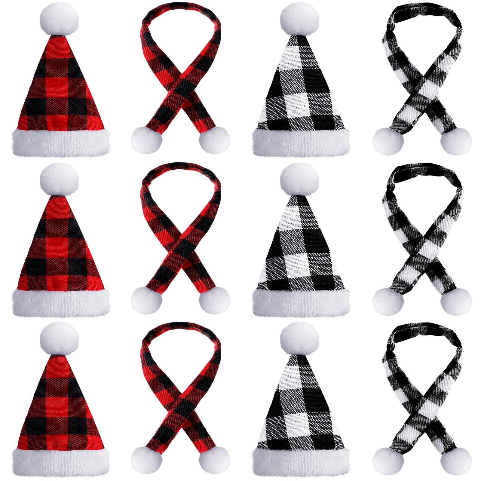 Amazon.com: Bencailor 12 Pcs Mini Santa Hats for Crafts Small Christmas ...