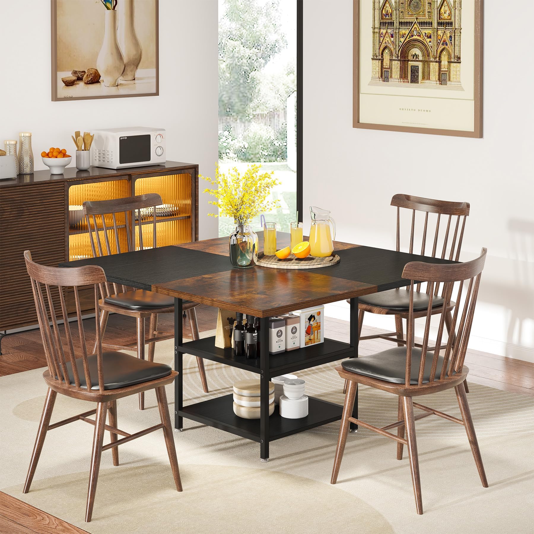 Amazon.com - Tribesigns 47 inch Square Dining Table for 4 People ...