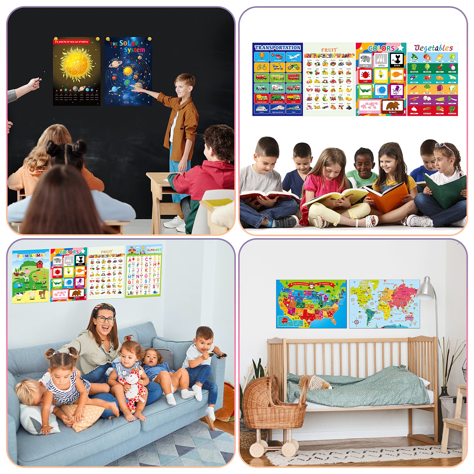 Buy Zayvor 27 Educational Preschool Posters Learning Poster for Toddler ...