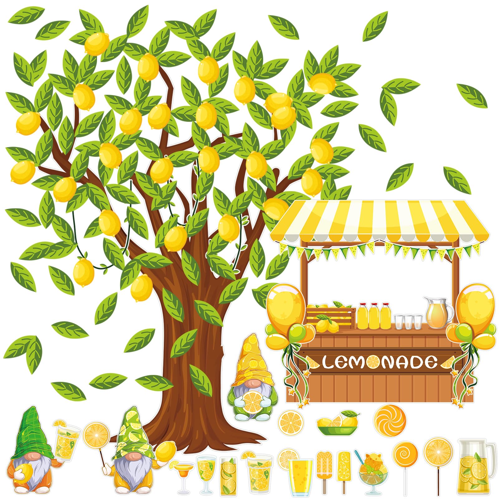 Amazon.com: Glenmal 102 Pcs Lemon Classroom Tree Bulletin Board Set ...