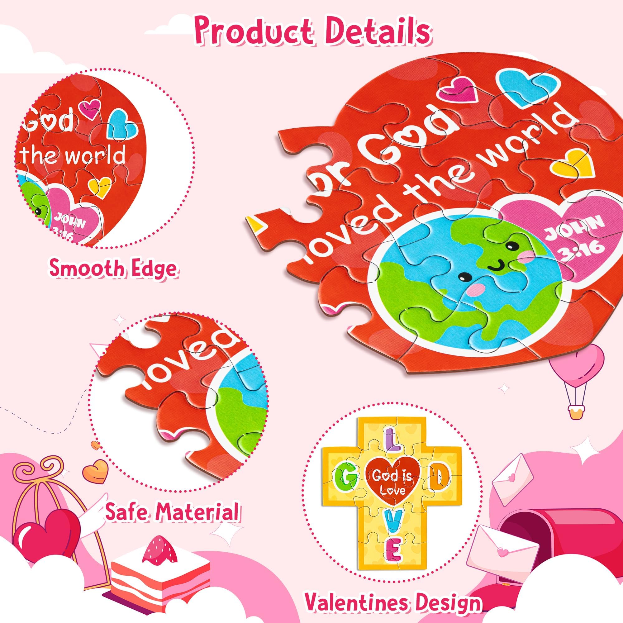 Snapklik.com : Valentines DIY Jigsaw Puzzle - 18pcs Jesus Loves You ...