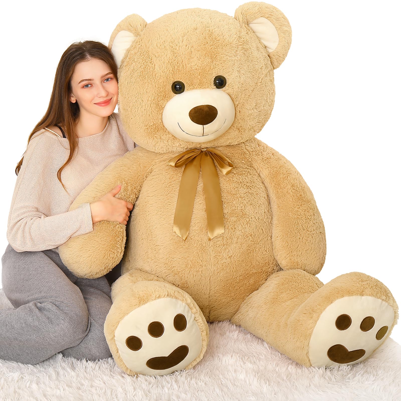 MorisMos Ours en Peluche Geant Brun Clair, 120cm Gros Kawaii Nounours ...