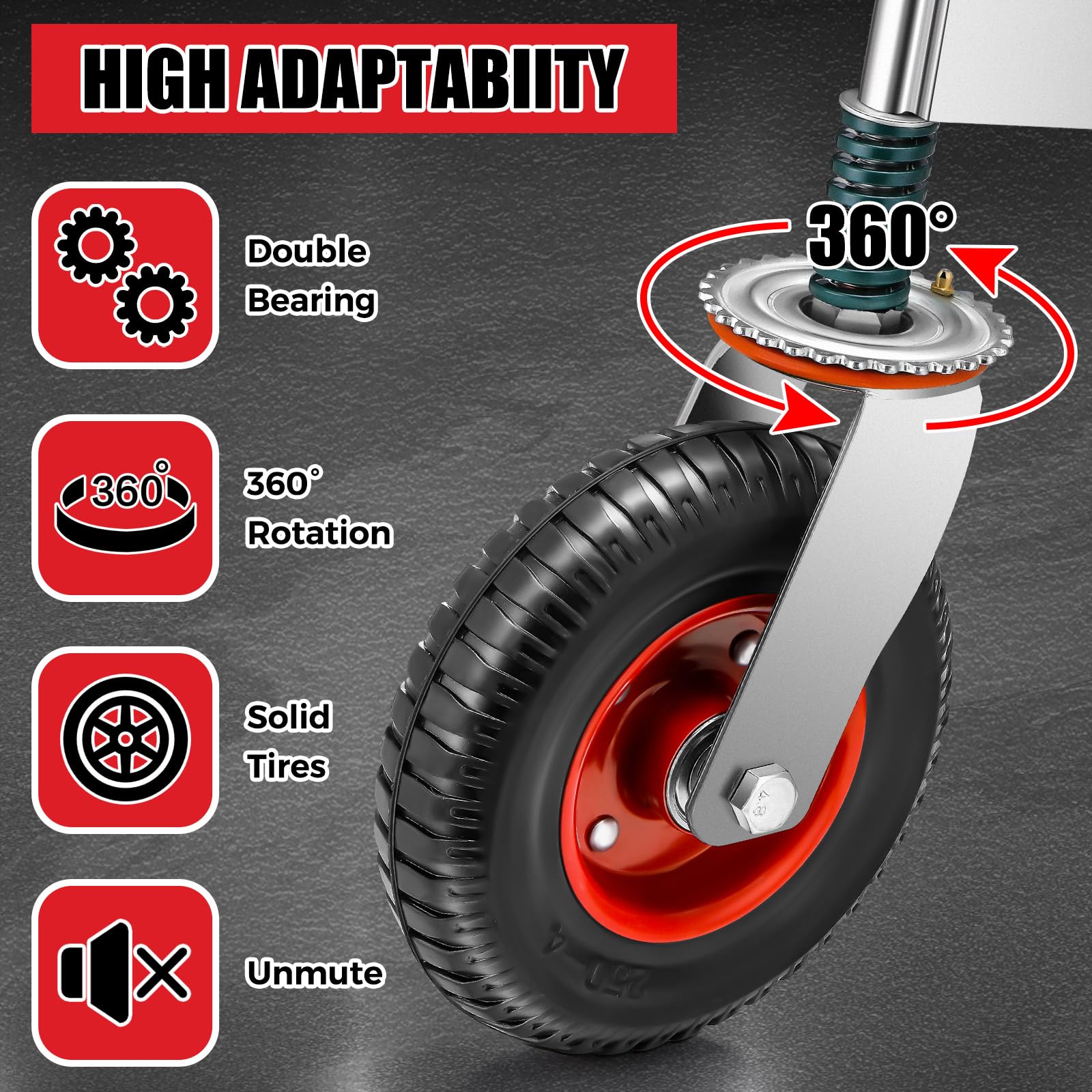 Snapklik.com : Seeloowy 2 Pack 8 Inch Gate Wheels For Metal Tube, Load ...