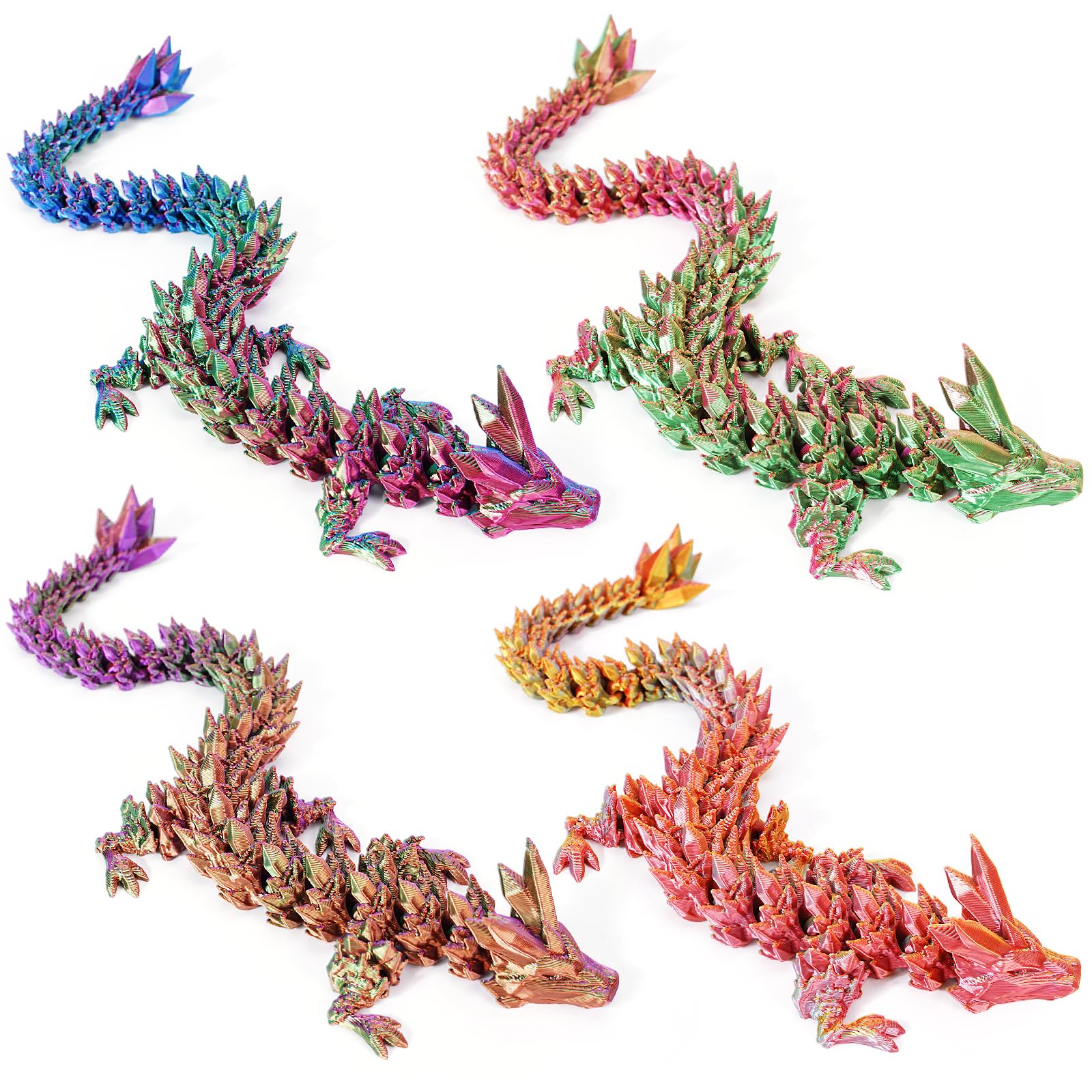 Snapklik.com : 3D Printed Dragon 4PCS Multi Color Articulated Dragon ...