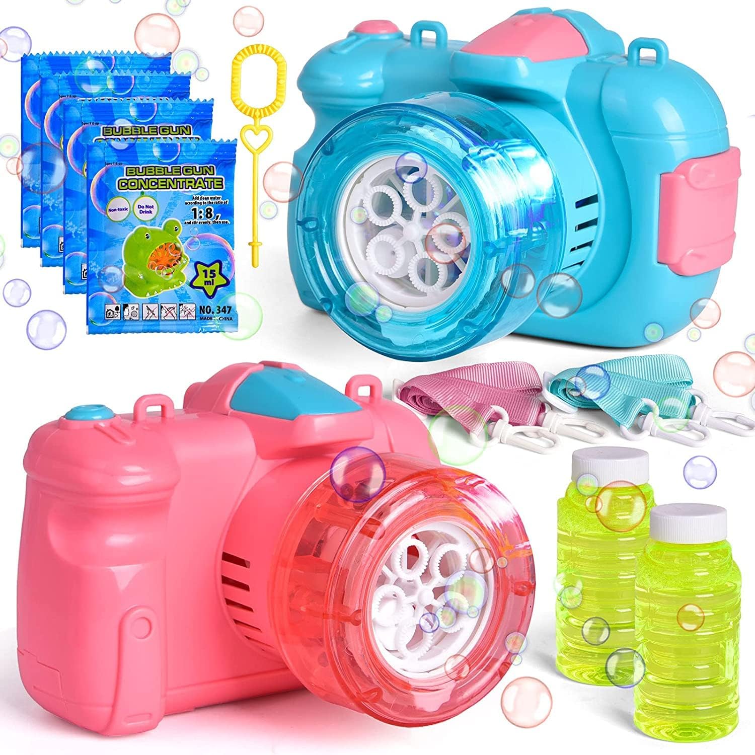Amazon.com: FUN LITTLE TOYS 2PCS Bubble Machine Toys for Kids ...