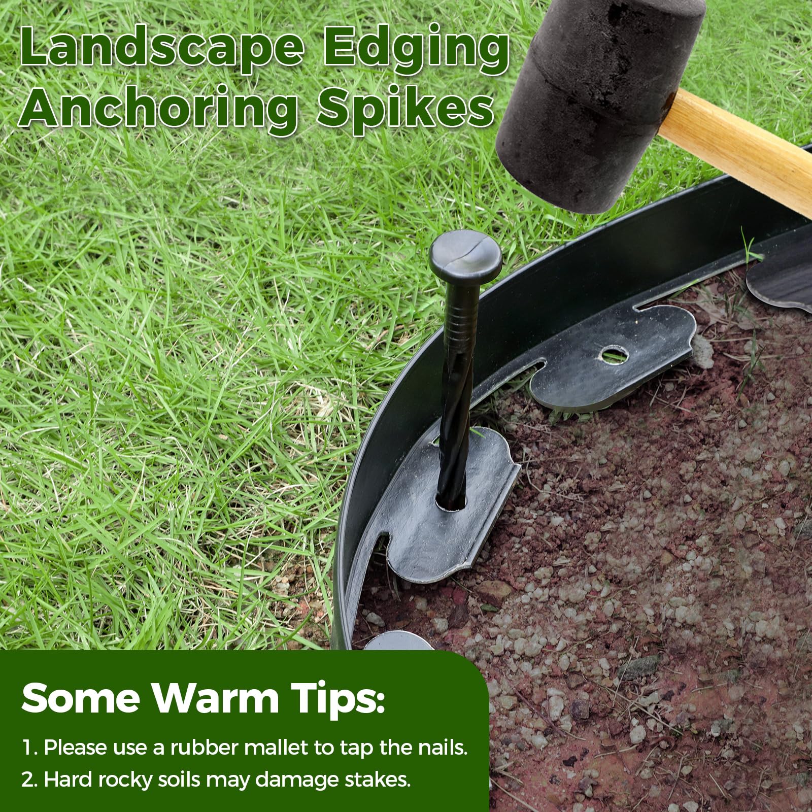 Snapklik.com : 100 PCS Landscape Edging Stakes, Plastic 8-Inch Garden ...