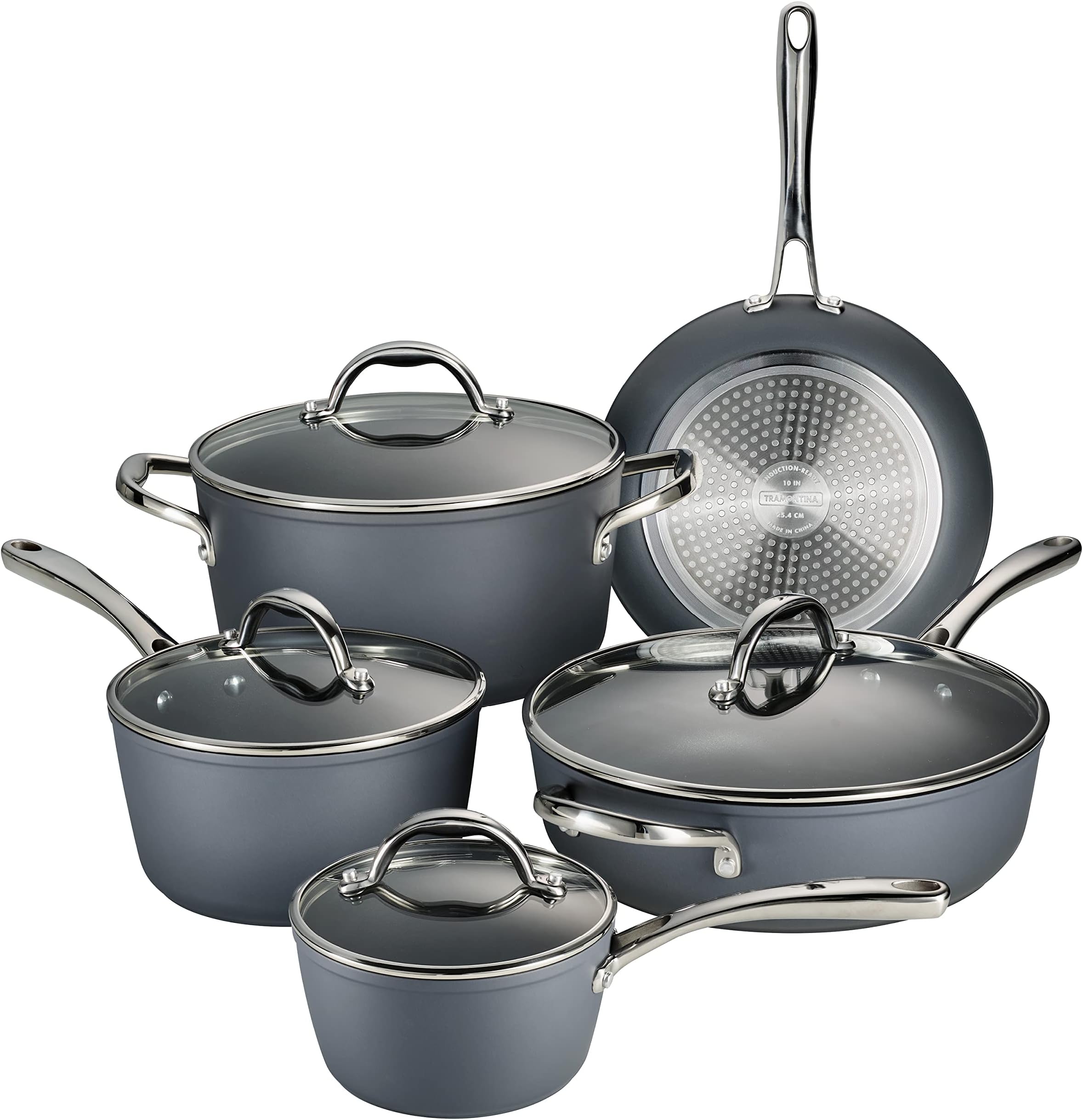 Amazon.com: Tramontina 9 Pc Induction Nonstick Cookware Set, 80110 ...
