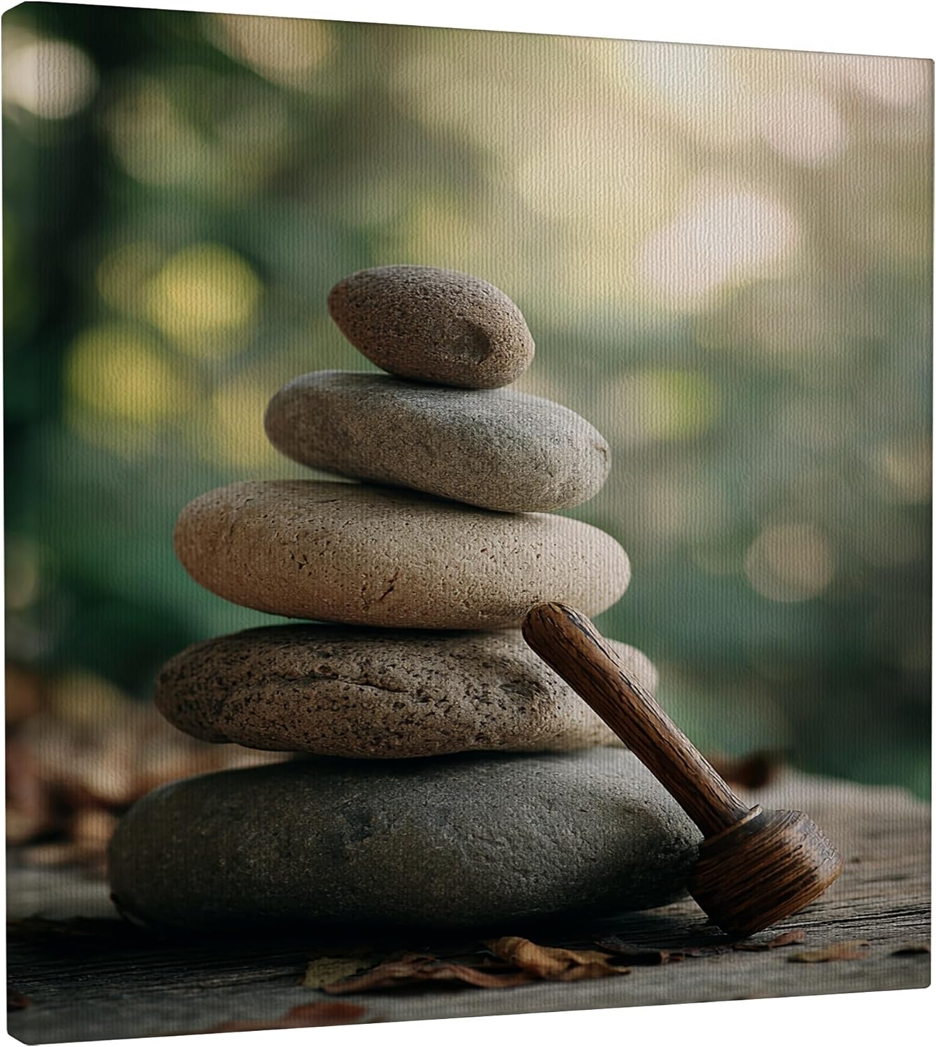Amazon.com: Zen Stone Stack Canvas Wall Art, Natural Gray Brown Stones ...