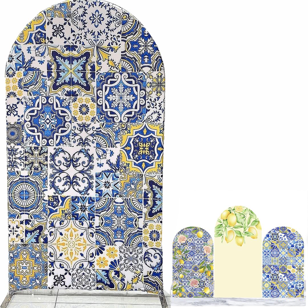 Amazon.com : Arch Spandex Cover Backdrop Mediterranean Patchwork Tile ...