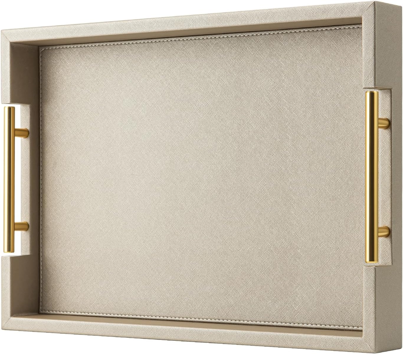 Amazon.com | American Atelier Leather Serving Tray with Handles 14 by ...