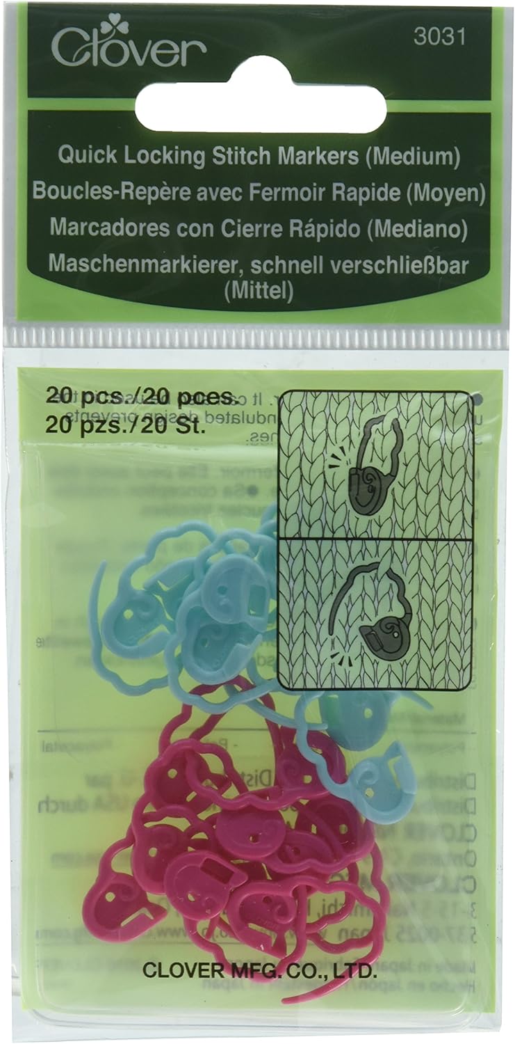 Amazon.com: Clover Quick Locking Stitch Markers - Medium 20/Pkg