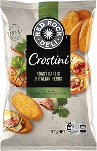 Red Rock Deli Crostini Roast Garlic and Italian Herbs Biscuit Crackers ...